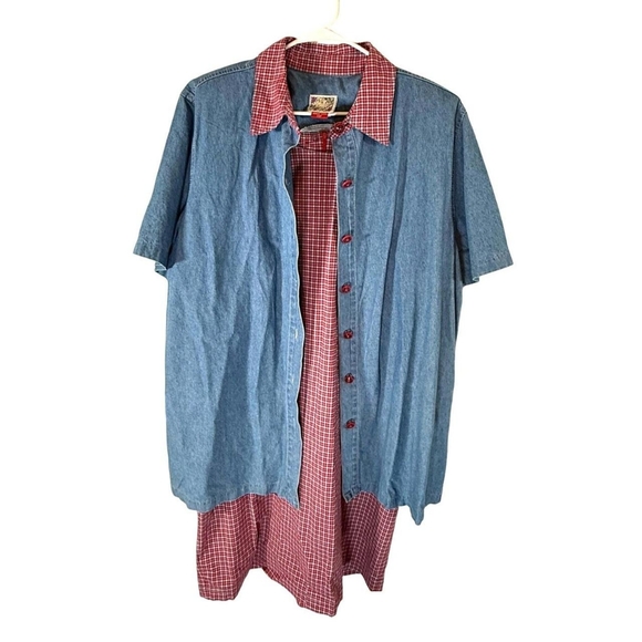 Monique Fashion | Dresses | Monique Fashions Womens Red And Blue Plaid ...